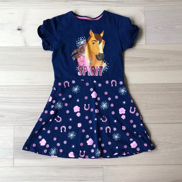 Dresses | Dreamworks Little Girls Navy Blue Spirit Horse Skater Style ...